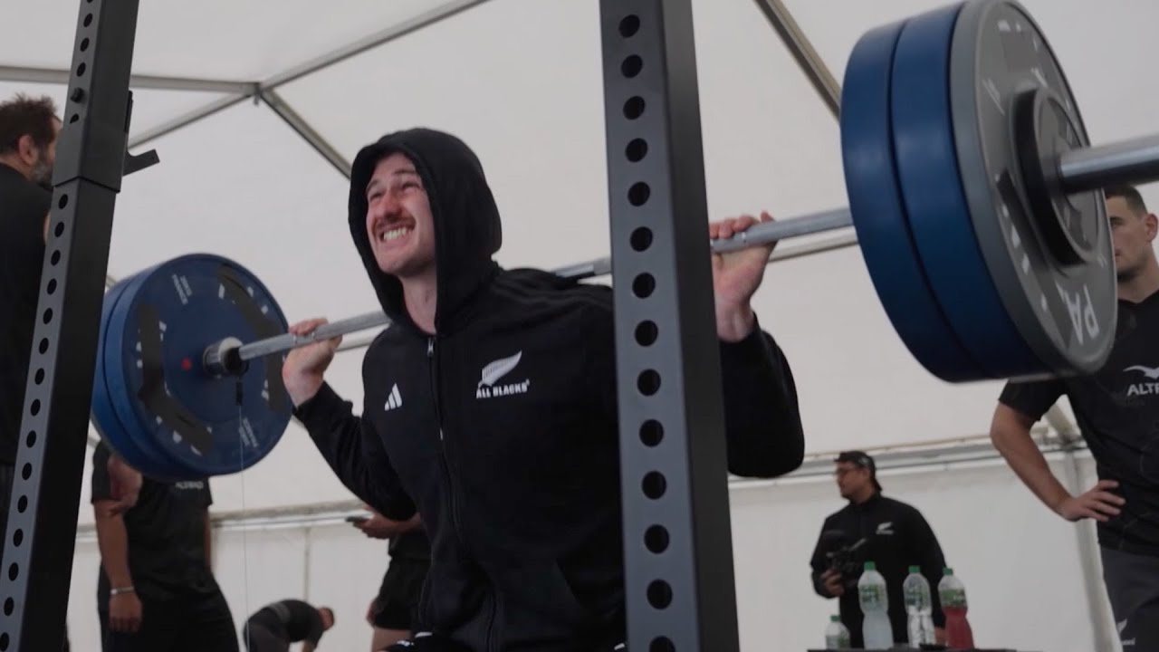New Zealand rugby push themselves in the gym ahead of the Rugby World ...