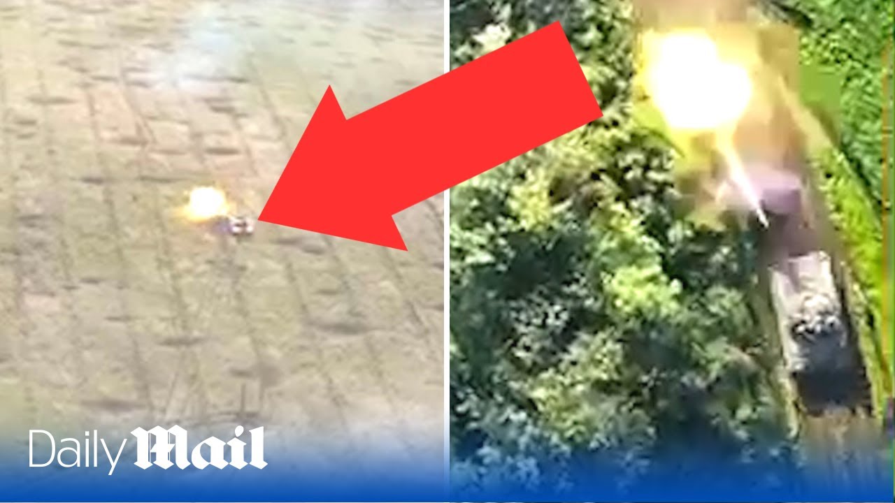 Ukraine tanks dodge heavy Russian artillery and successfully attack on ...