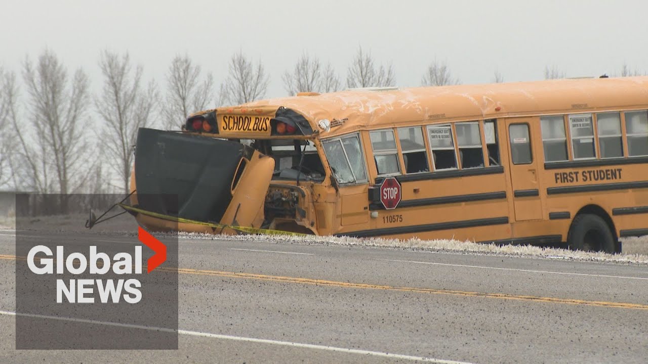Alberta school bus crash: 5 children, 1 adult injured in highway ...