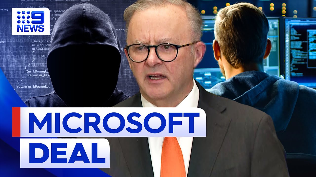 Prime Minister announces Microsoft team up to prevent cyber attacks | 9 News Australia - The ...