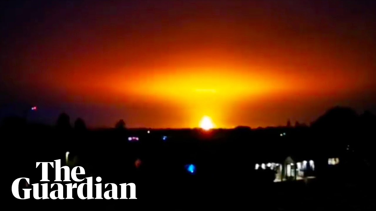 Fire colours the horizon after lightning causes explosion at recycling ...