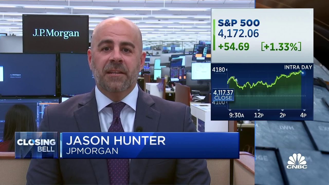 JPMorgan's Jason Hunter breaks down the technicals of the major indices ...