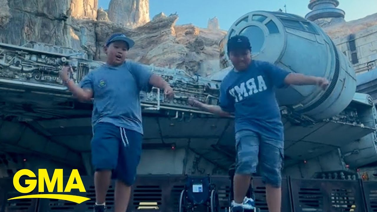 Twin dancers show off fun routine in front of Millennium Falcon | GMA ...