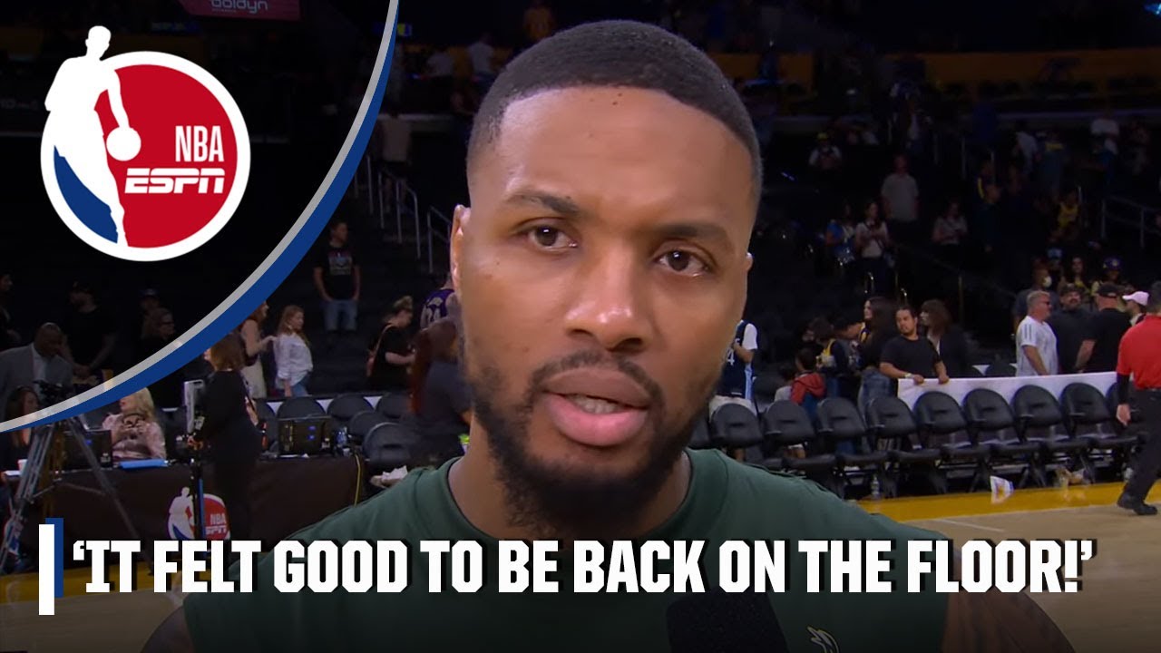 Damian Lillard reacts to FIRST GAME with Milwaukee Bucks | NBA on ESPN ...