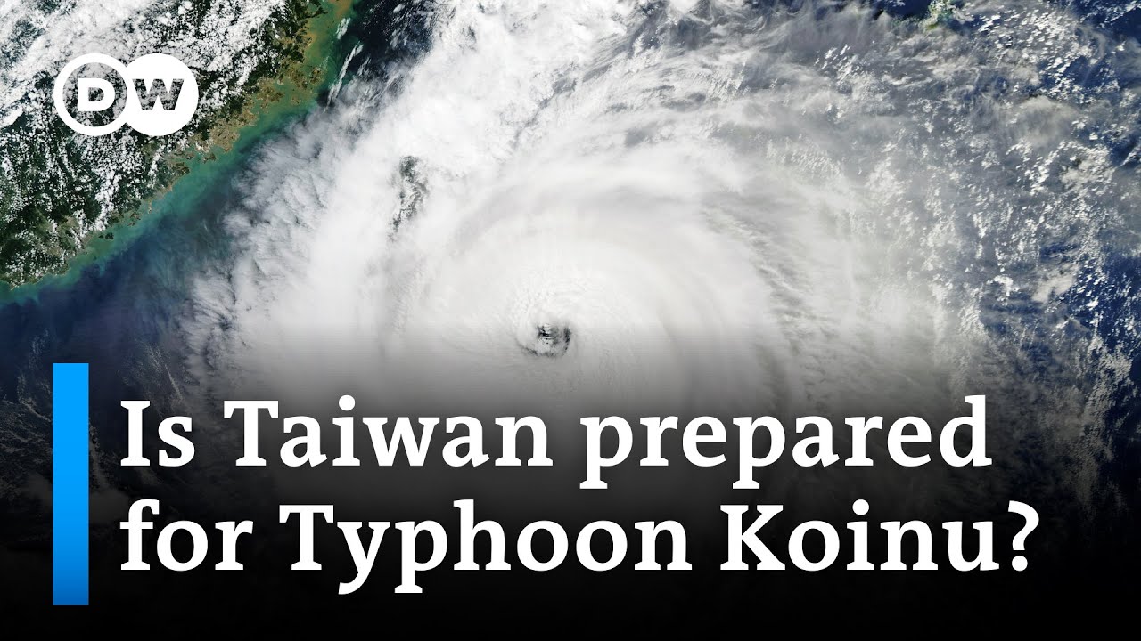 Record-breaking winds as Typhoon Koinu makes landfall in Taiwan | DW ...