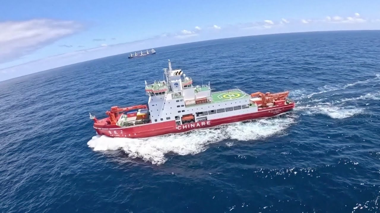 China's Antarctica-bound research ships plow through prevailing ...