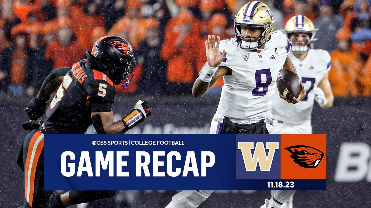No. 5 Washington SURVIVES No. 11 Oregon State, Clinches Pac-12 Title Game Berth I CBS Sports ...