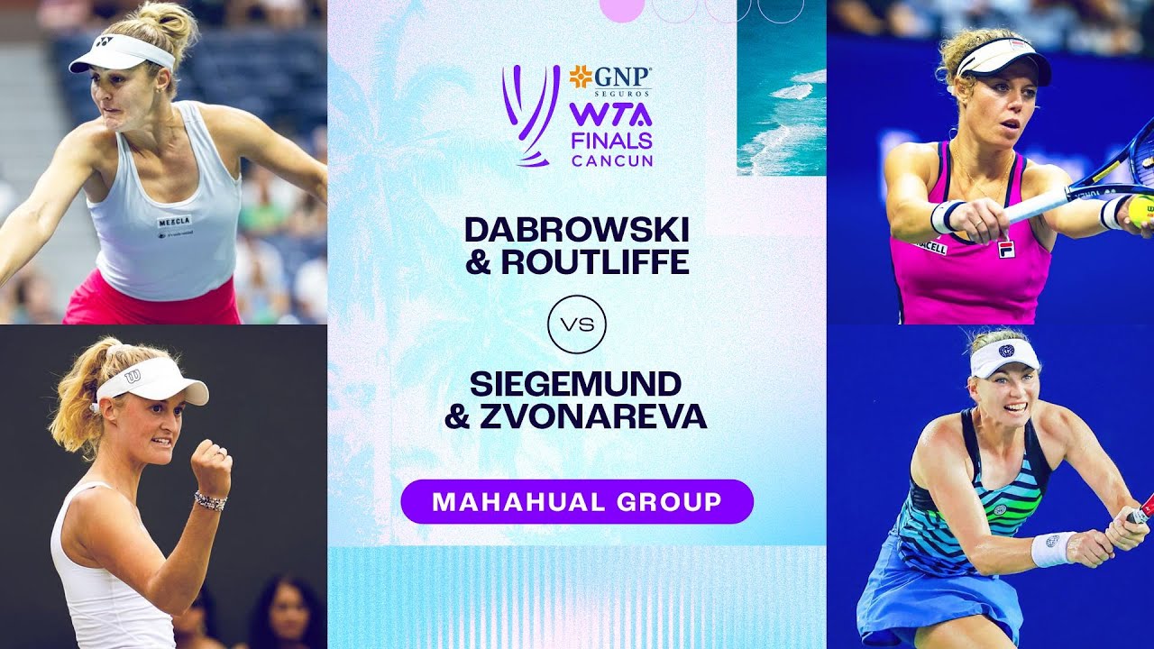 Dabrowski/Routliffe vs. Siegemund/Zvonareva | 2023 WTA Finals Group Stage | WTA Match Highlights ...