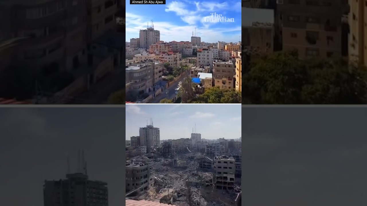 Before and after footage shows scale of destruction in Gaza City's al ...