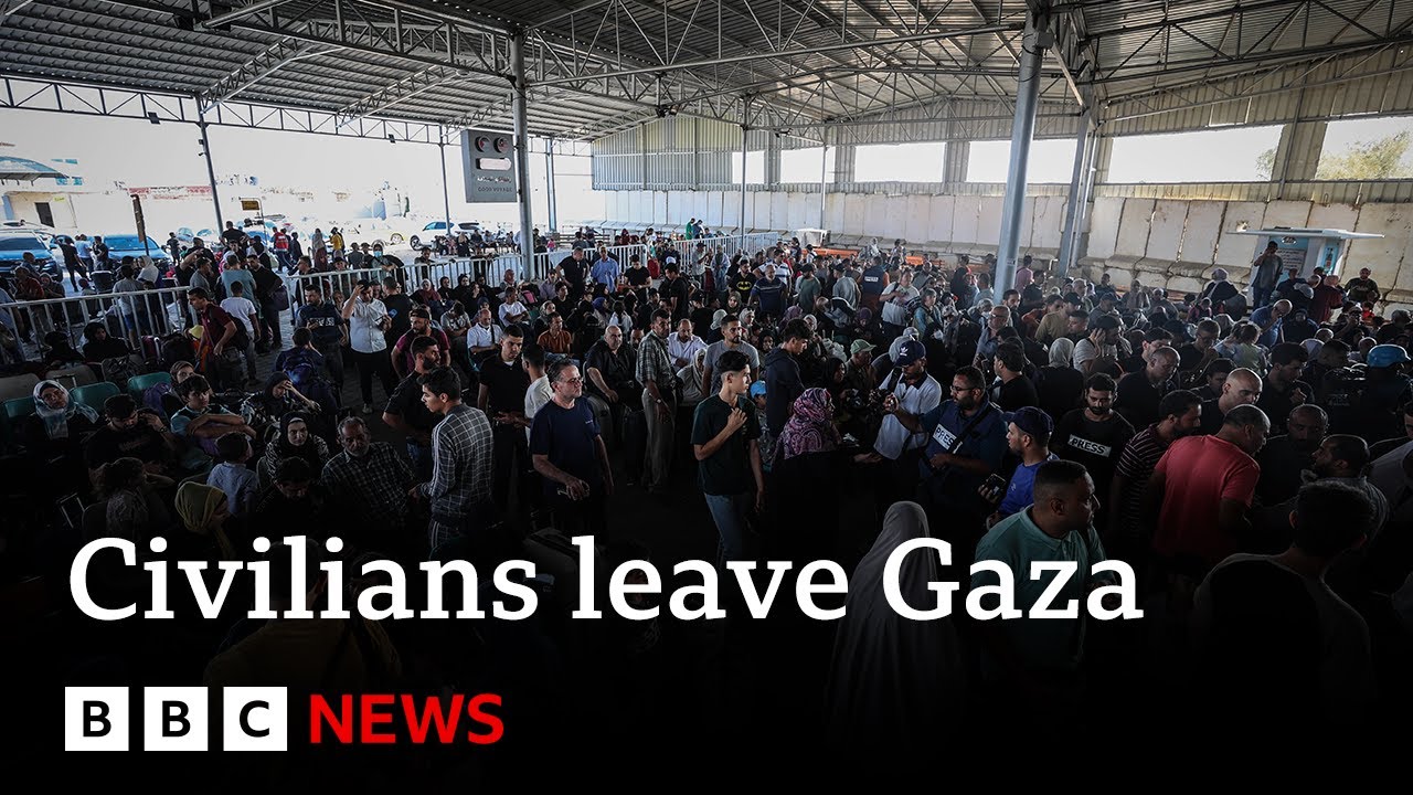 Israel-Gaza: Civilians leave Gaza via Rafah crossing with Egypt - BBC ...
