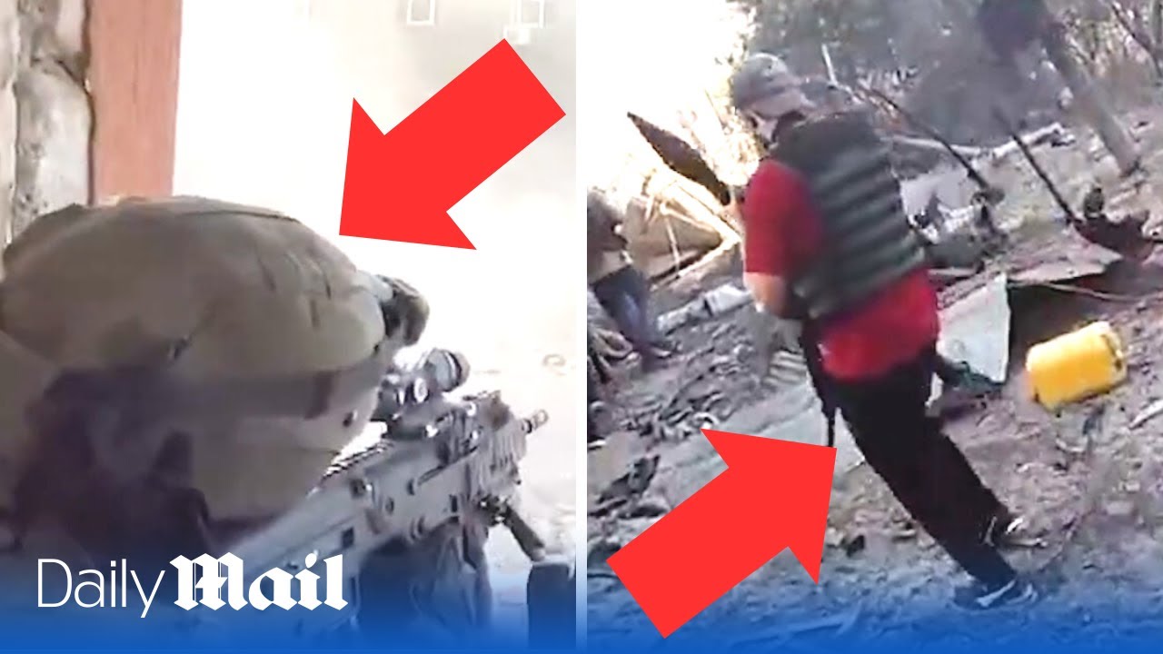 Israeli forces blast Hamas terrorist RPG team with Merkava tanks and ...