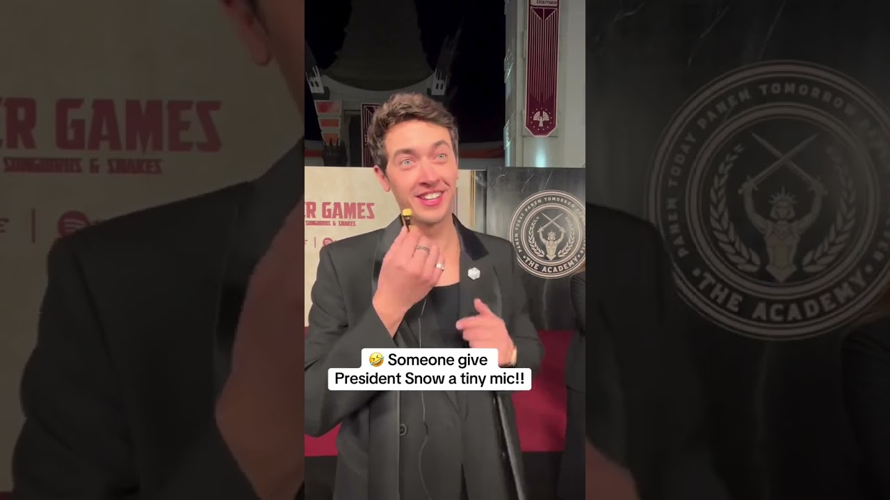 Tom Blyth Reacts To Tiny Mic on 'Hunger Games: Ballad of Songbirds ...