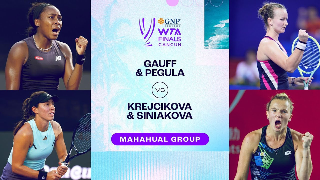 Gauff/Pegula vs. Krejcikova/Siniakova | 2023 WTA Finals Group Stage | WTA Match Highlights - The ...