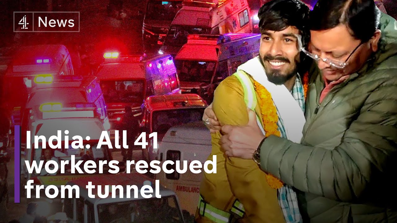 India: 41 workers rescued after 19 days trapped in a collapsed tunnel ...