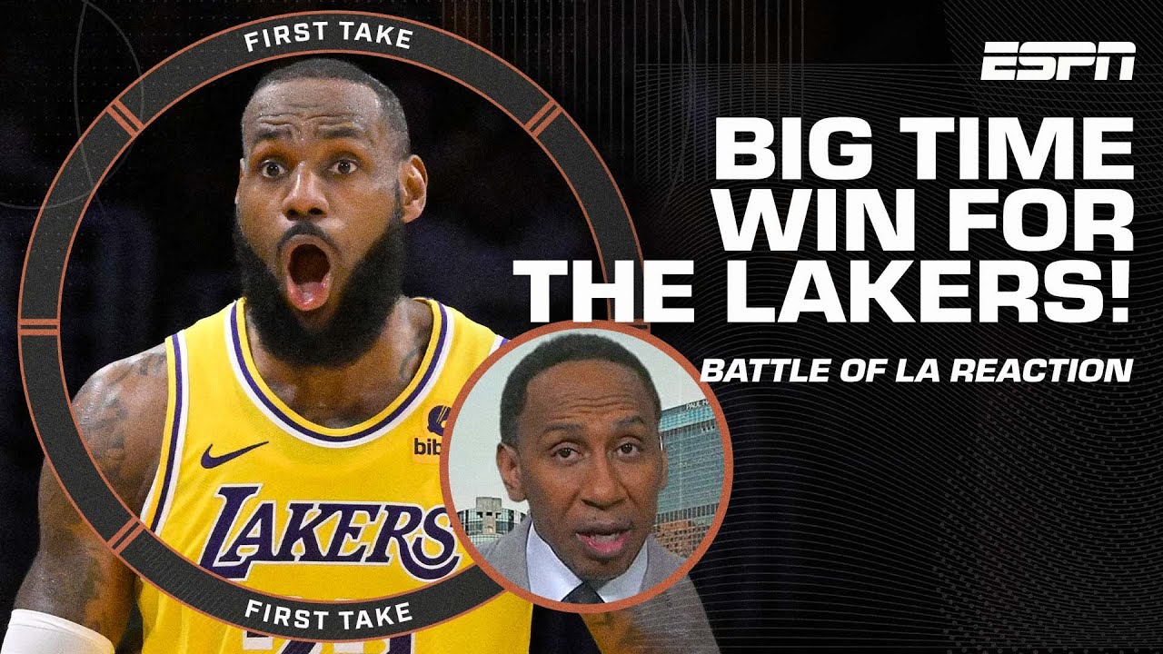 BIG TIME WIN FOR LAKERS! - Stephen A. reacts to the Battle of LA ...