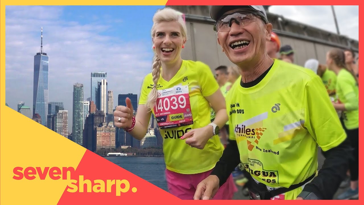 Almost totally blind Kiwi man takes on New York marathon | Seven Sharp ...