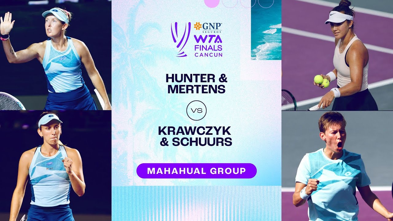 Hunter/Mertens vs. Krawczyk/Schuurs | 2023 WTA Finals Group Stage | WTA ...