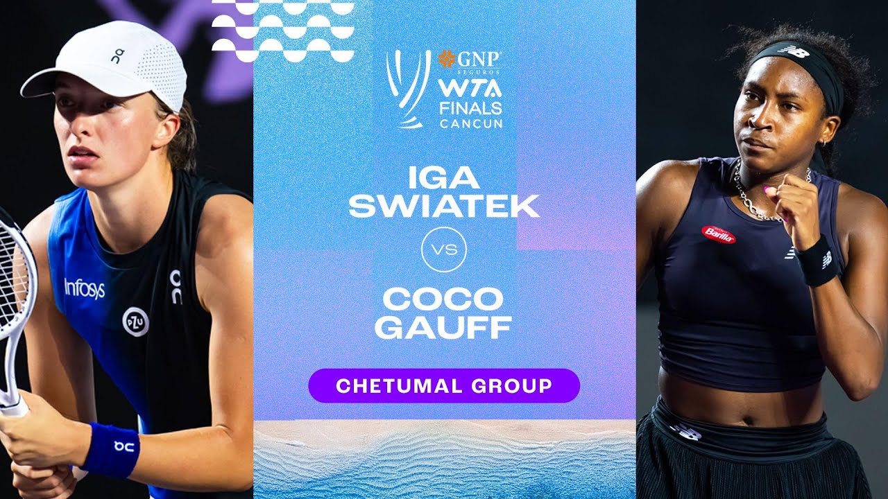 Iga Swiatek vs. Caroline Garcia | 2022 WTA Finals Group Stage | Match ...
