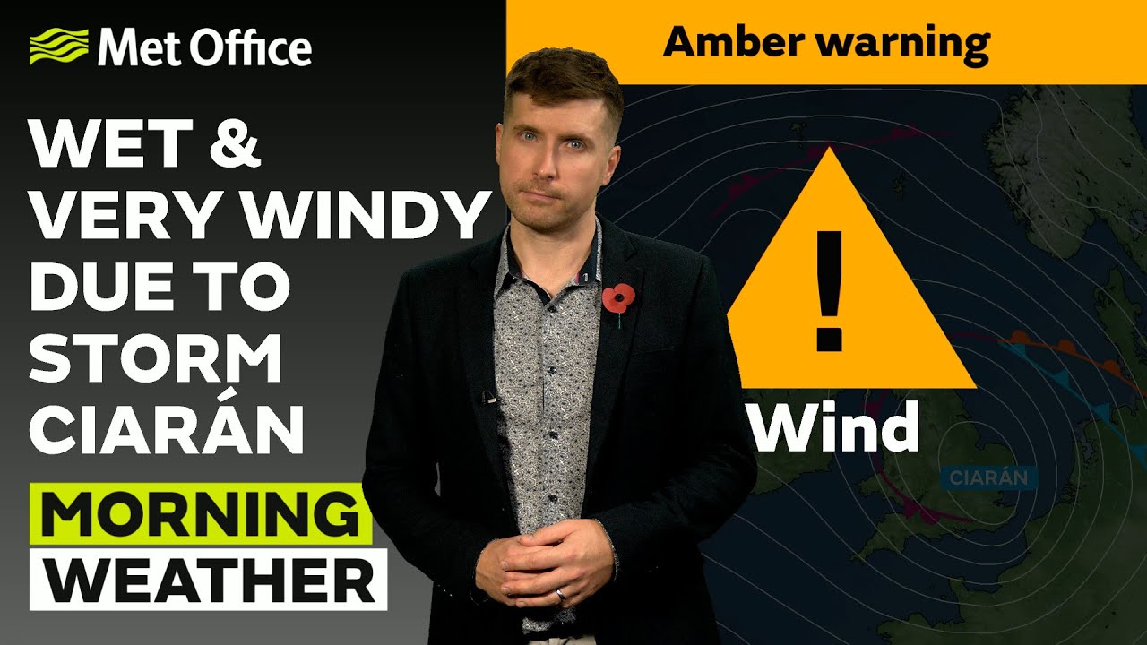02/11/23 – Storm Ciarán approaches – Morning Weather Forecast UK – Met ...