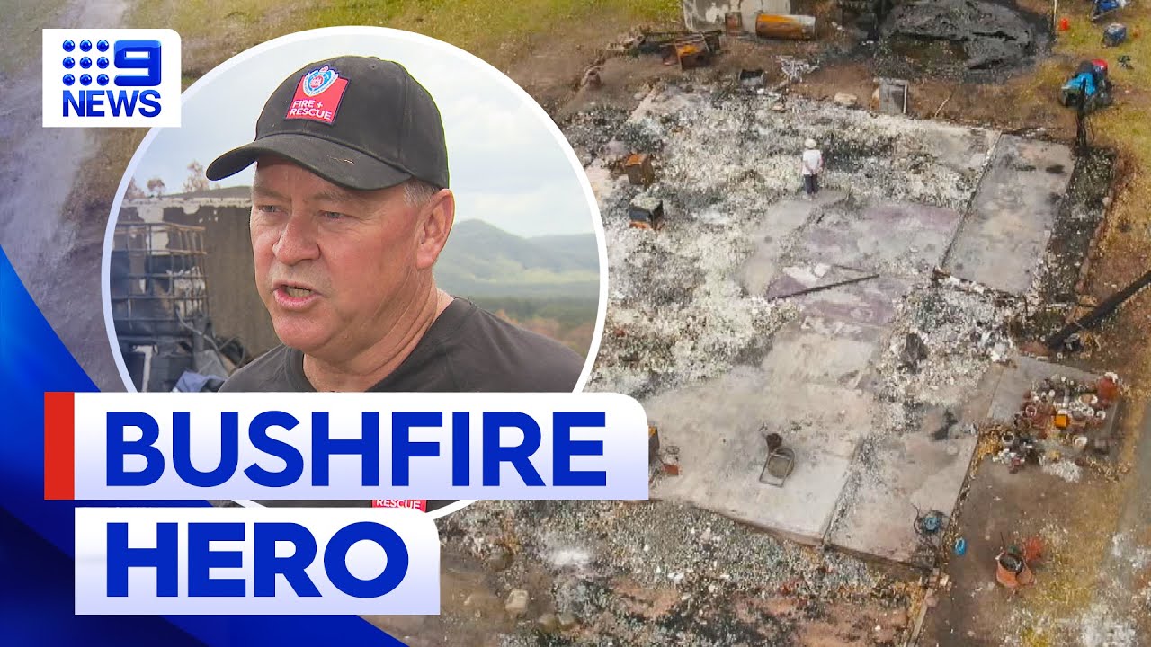 Firefighter saves three people after bushfire destroys his home | 9 ...