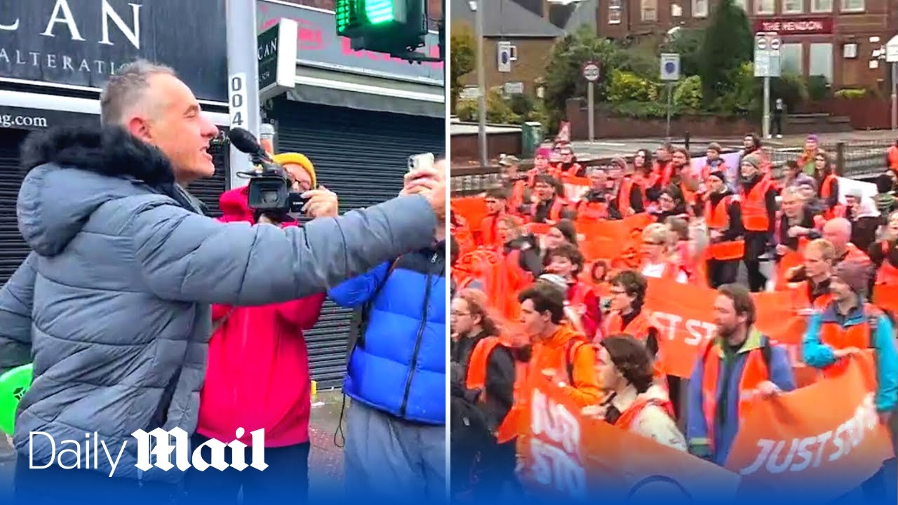 'Your clothes are made from oil!' Furious Londoner confronts Just Stop ...