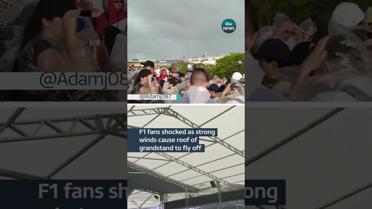F1 fans left shocked after roof blows off #itvnews #formula1 #brazil ...