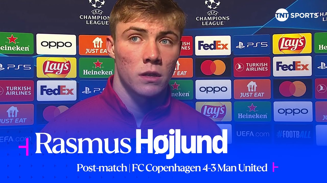 “RED CARD CHANGED GAME” | Rasmus Hojlund | FC Copenhagen 4-3 Man United ...