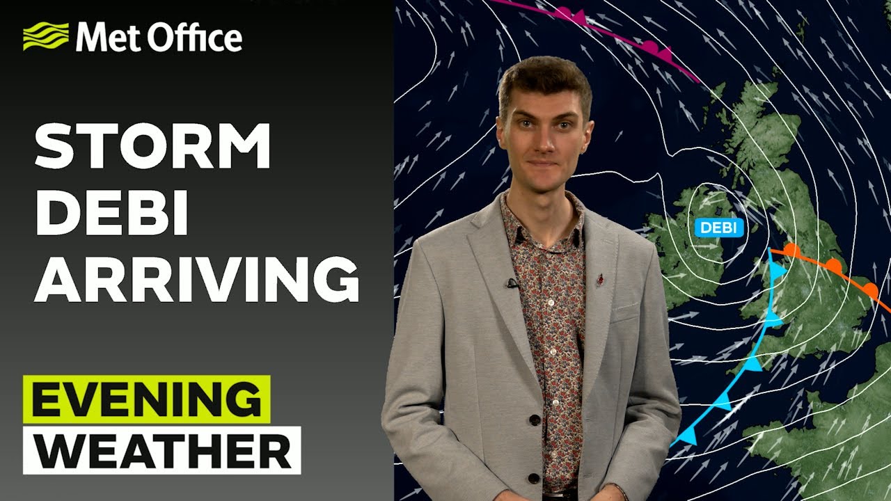 12/11/23 – Storm Debi to bring strong winds – Evening Weather Forecast ...