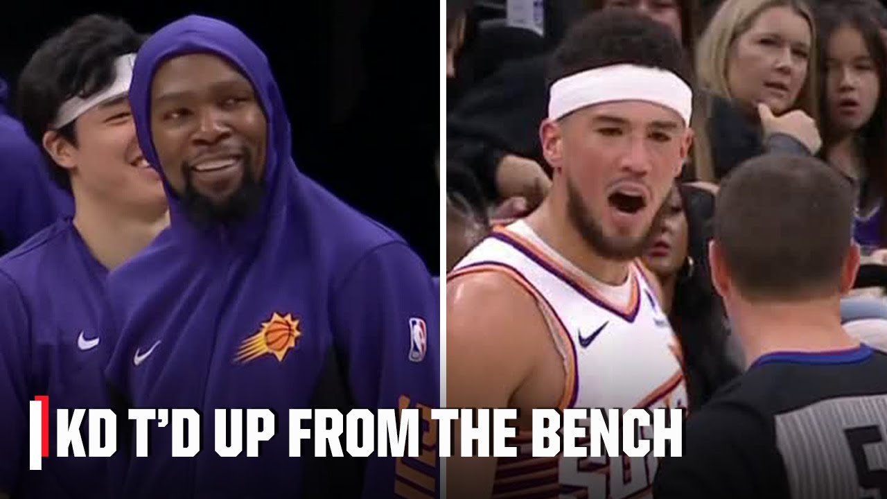 Kevin Durant given a tech FROM THE BENCH, Devin Booker also T'd up ...
