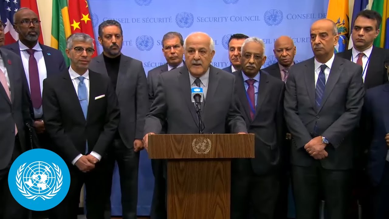(EN/AR) Arab Group & Islamic Group on the Middle East - Media Stakeout | UN Security Council ...