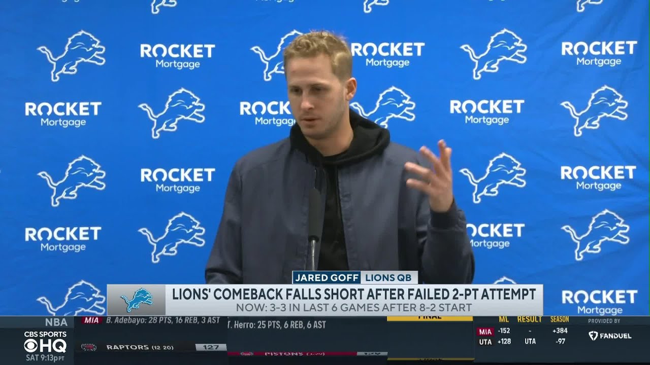 Jared Goff says DECKER REPORTED before 2-PT attempt | CBS Sports - The ...