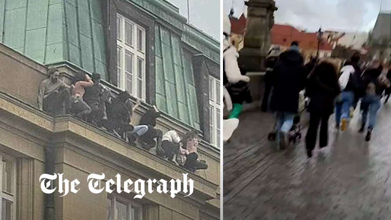 Prague shooting: Students hide on university balcony as police ...