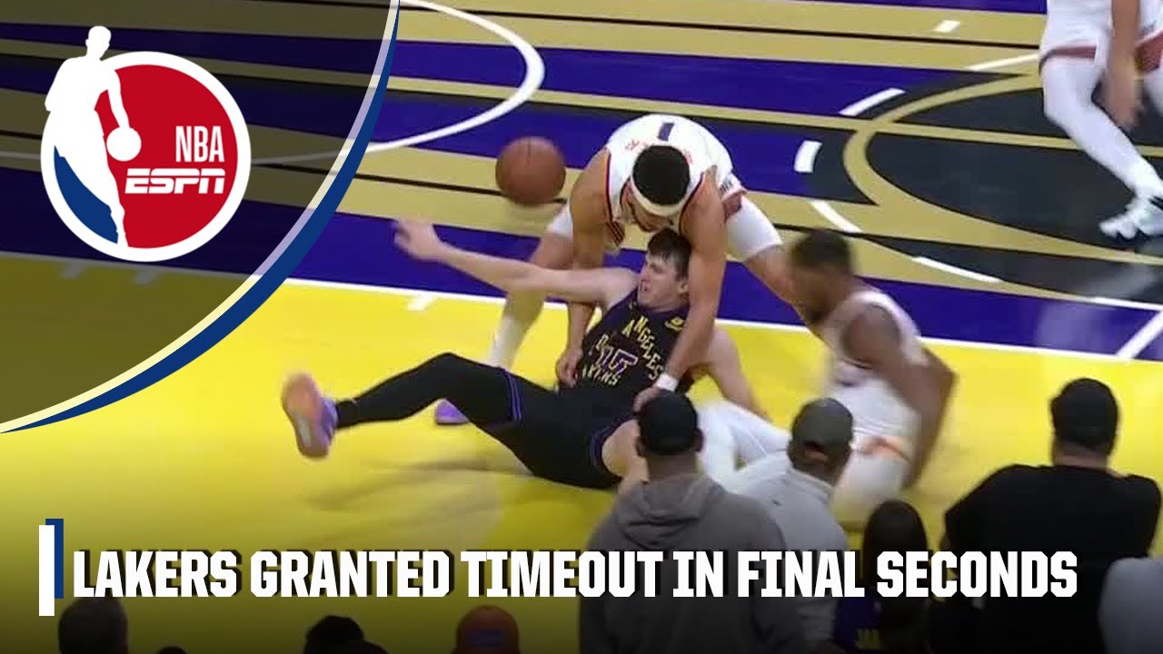 Lakers get late timeout call while Austin Reaves battles for possession ...