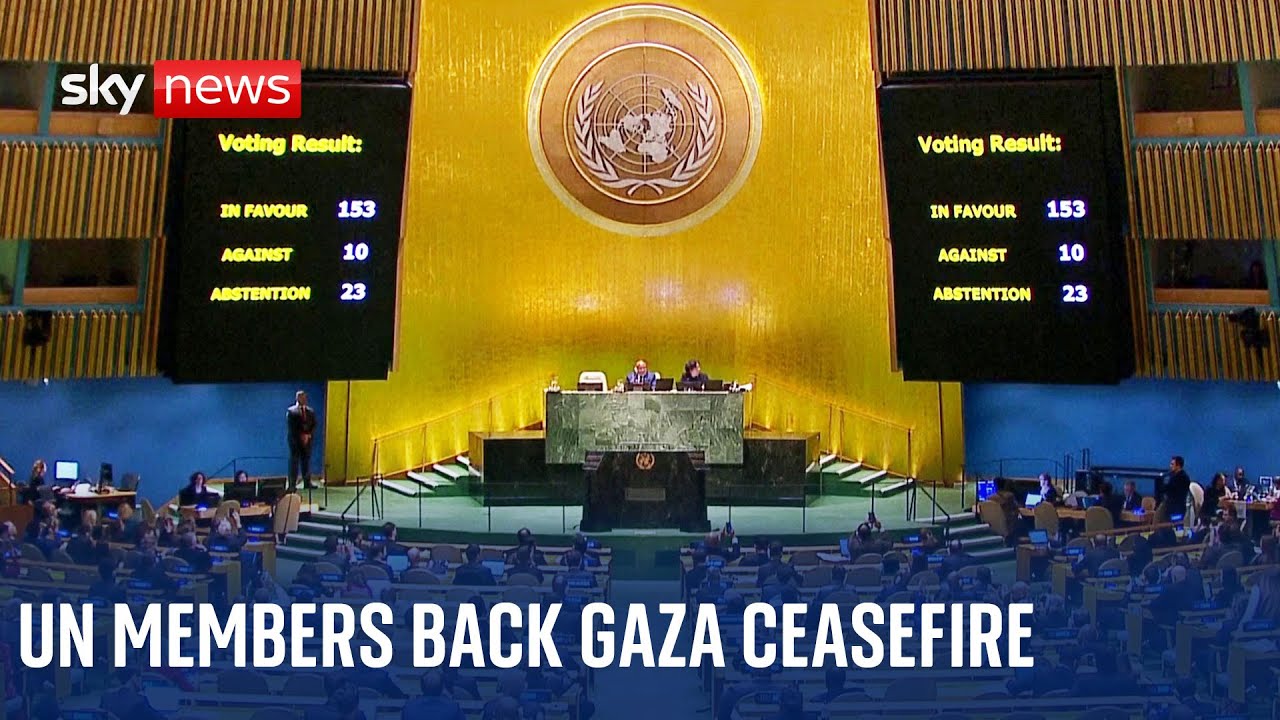 United Nations General Assembly votes for a Gaza ceasefire | Israel ...