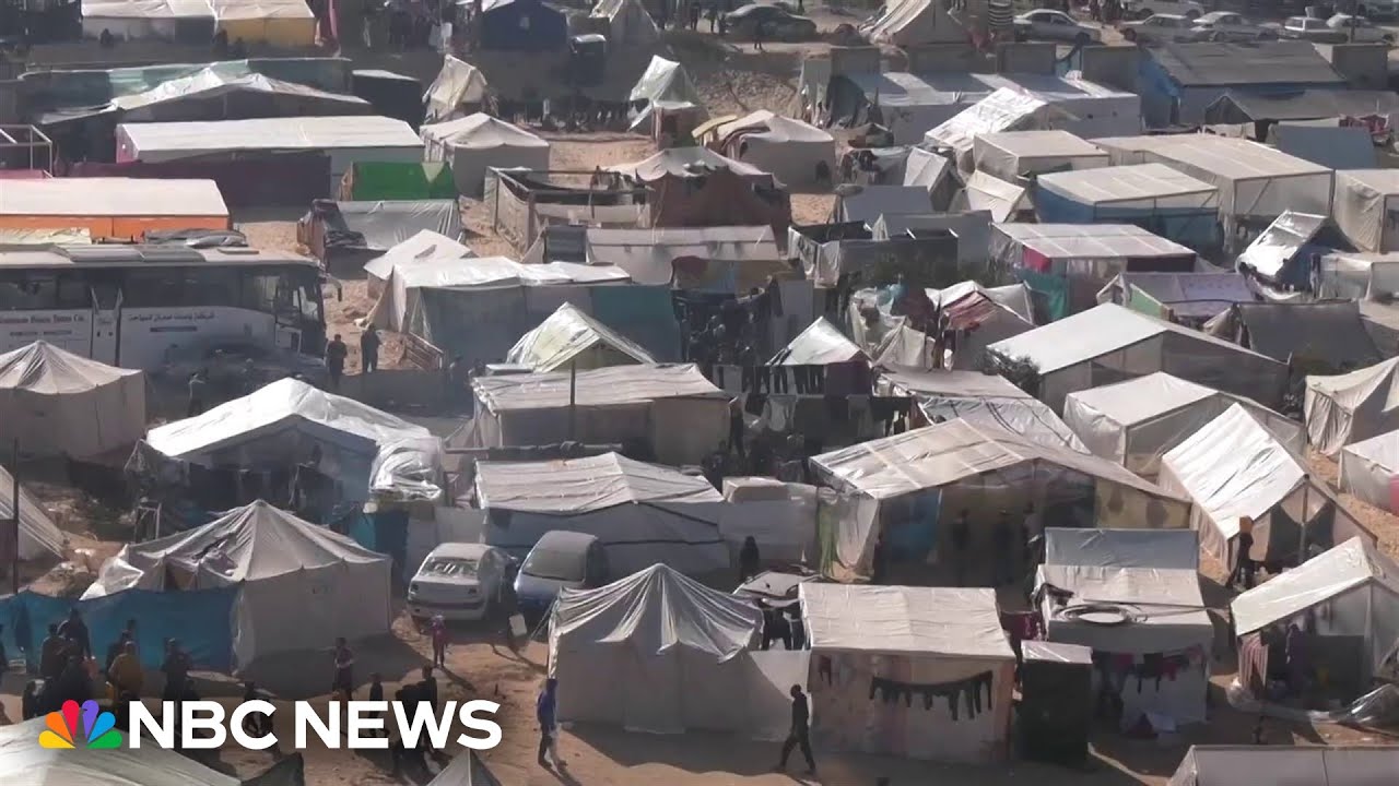 Inside a Gaza tent city housing displaced Palestinians near Egypt ...