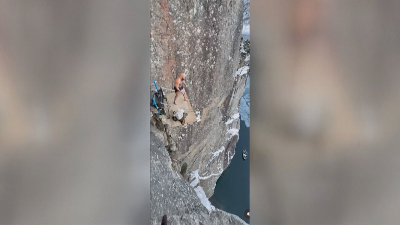 Norwegian man performs 'death jump' from 40.5m into icy water - The ...