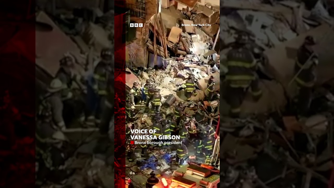 A building partially collapsed in the Bronx borough of New York City. # ...