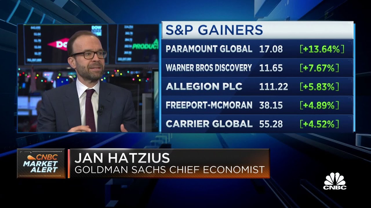The risk of recession is quite low, says Goldman Sachs' Jan Hatzius ...