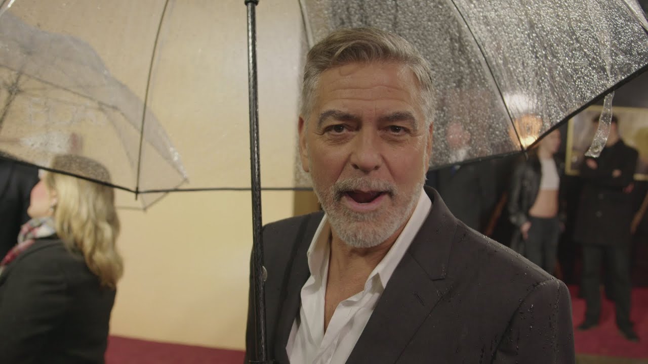 George Clooney Braves The Rain For The Boys In The Boat! - The Global ...
