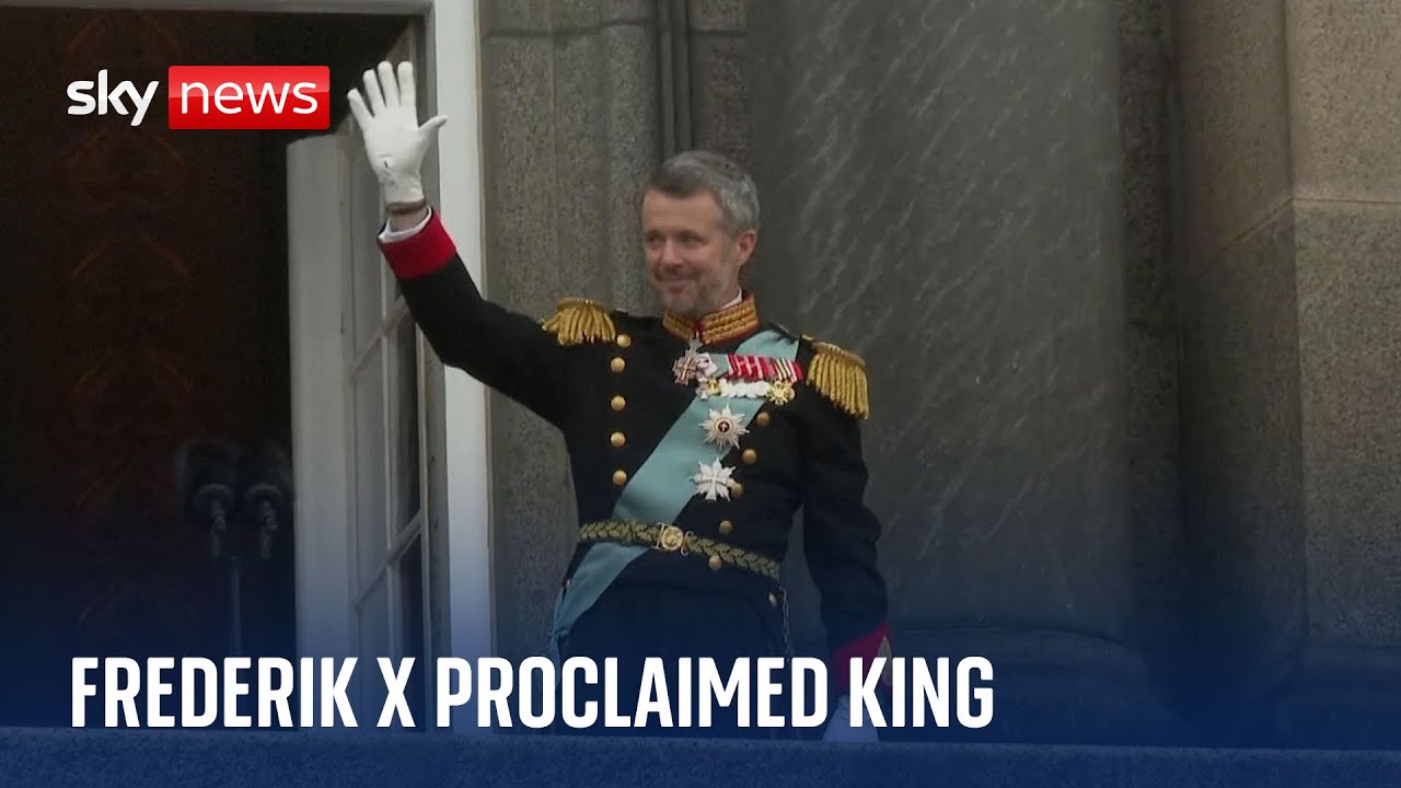 Frederik X waves from balcony as he is proclaimed Denmark's new King ...