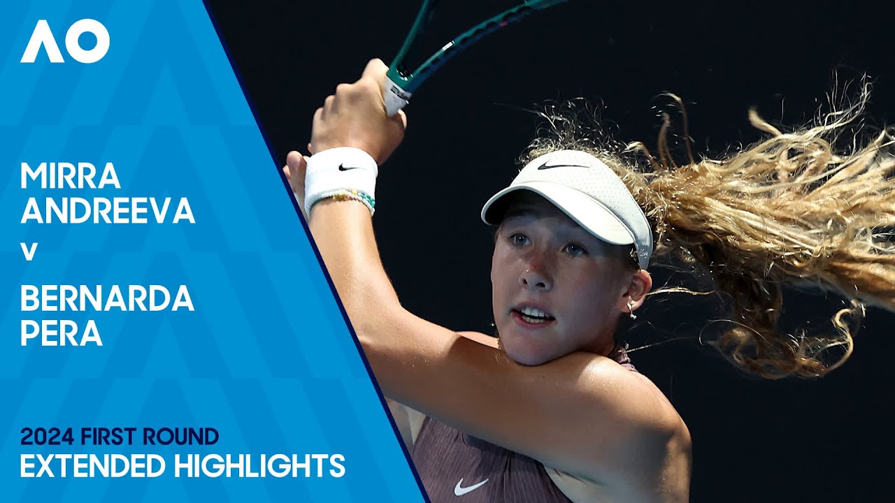 Mirra Andreeva v Bernarda Pera Extended Highlights | Australian Open 2024 First Round - The ...