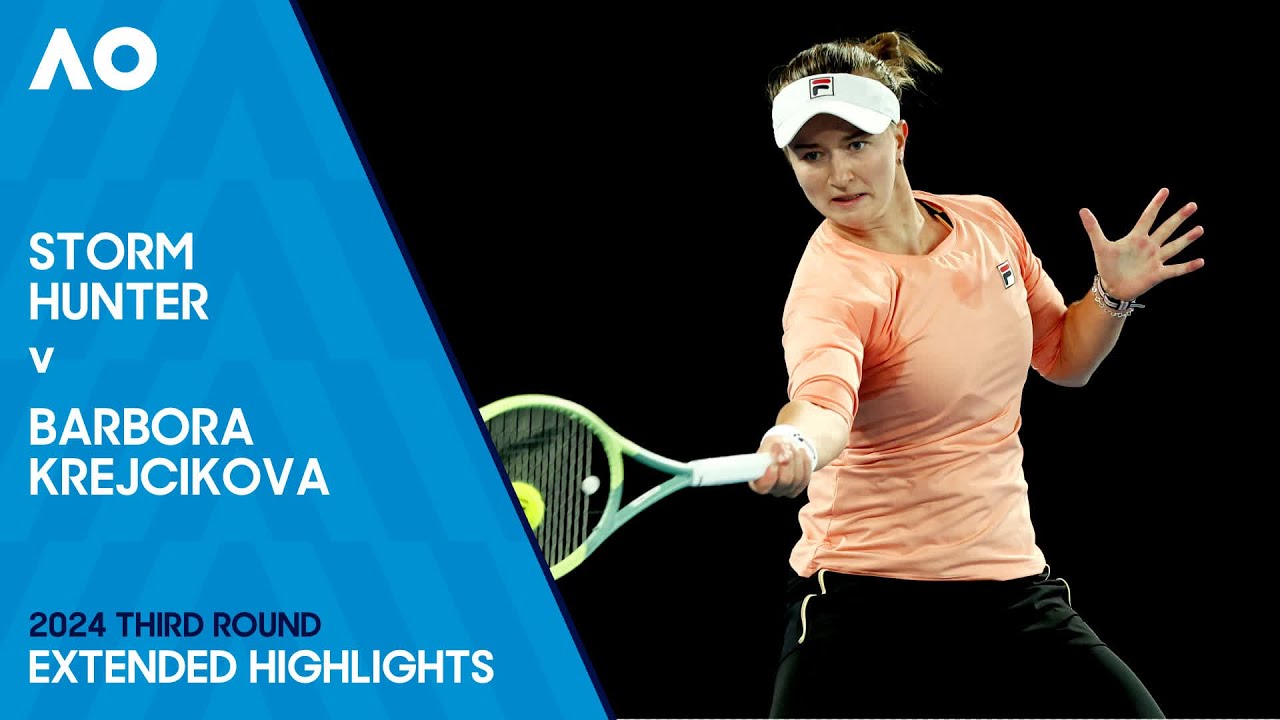 Storm Hunter v Barbora Krejcikova Extended Highlights | Australian Open 2024 Third Round - The ...