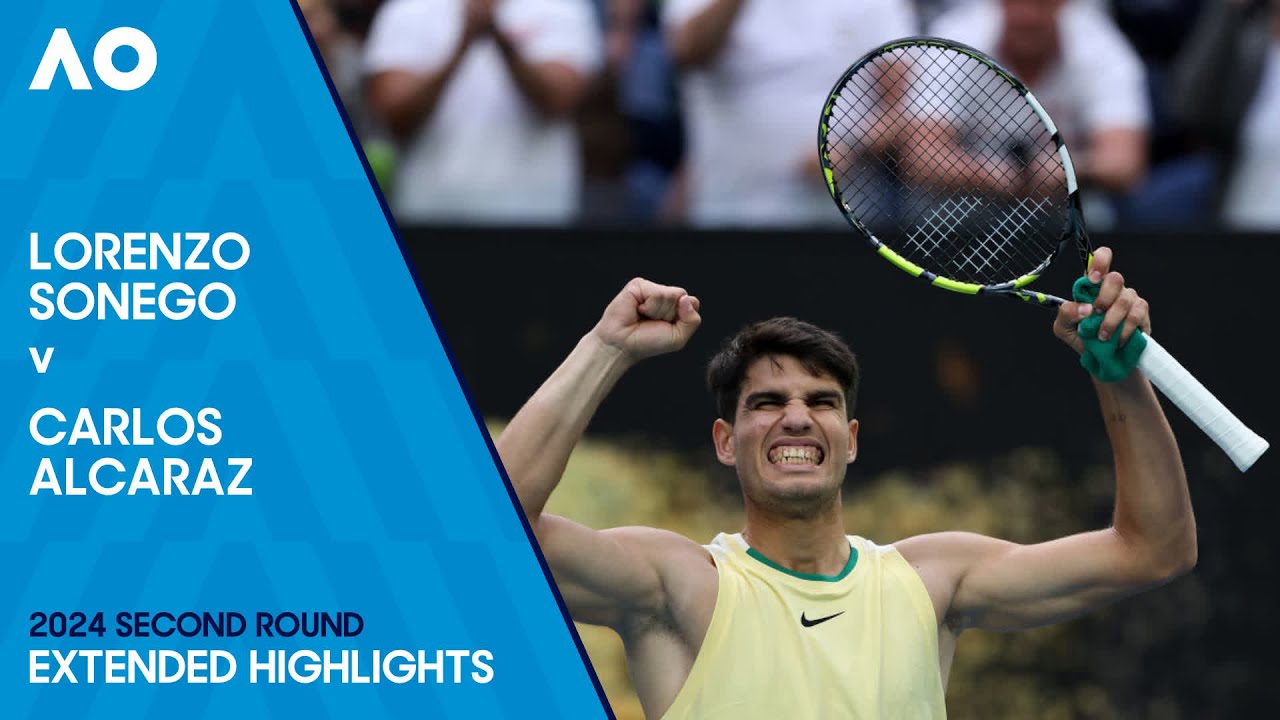 Lorenzo Sonego v Carlos Alcaraz Extended Highlights | Australian Open ...