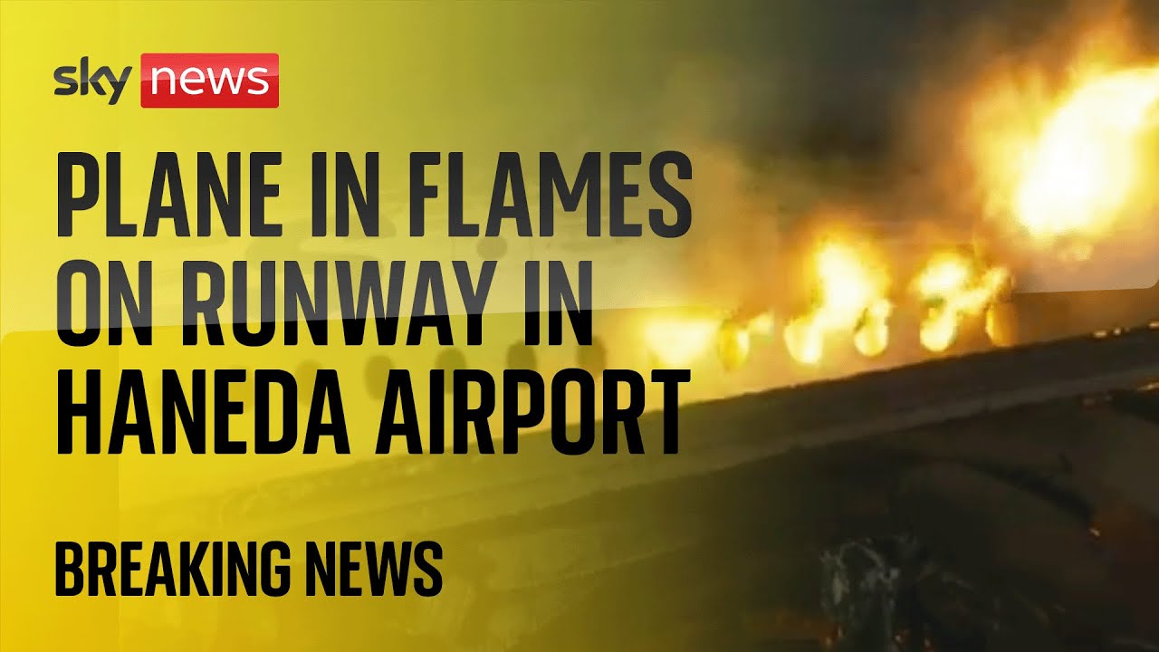Watch live: Emergency crews respond to plane on fire on runway at ...