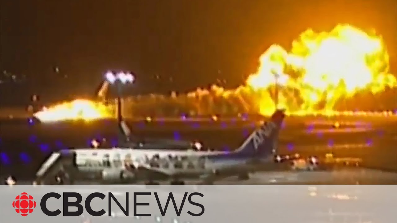 Video captures fiery crash between passenger plane and Japanese coast ...