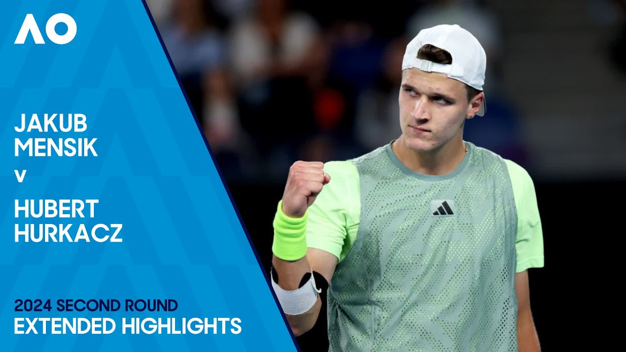 Jakub Mensik v Hubert Hurkacz Extended Highlights | Australian Open 2024 Second Round - The ...