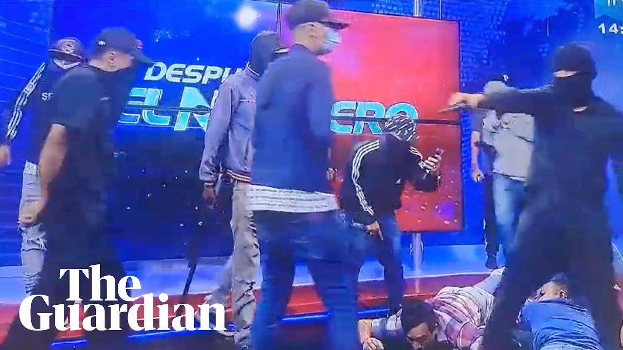 Footage shows armed gang storming studio live on Ecuadorian TV station ...