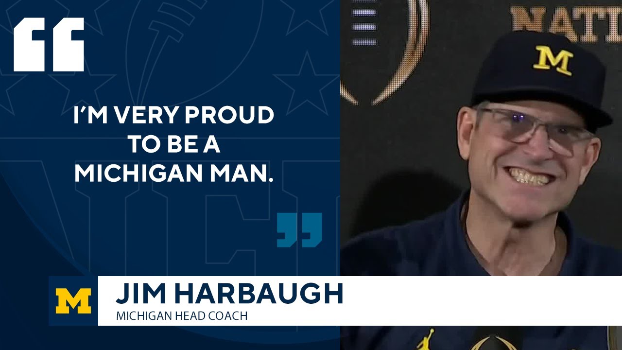 Jim Harbaugh says it's a "GLORIOUS FEELING" to win National ...