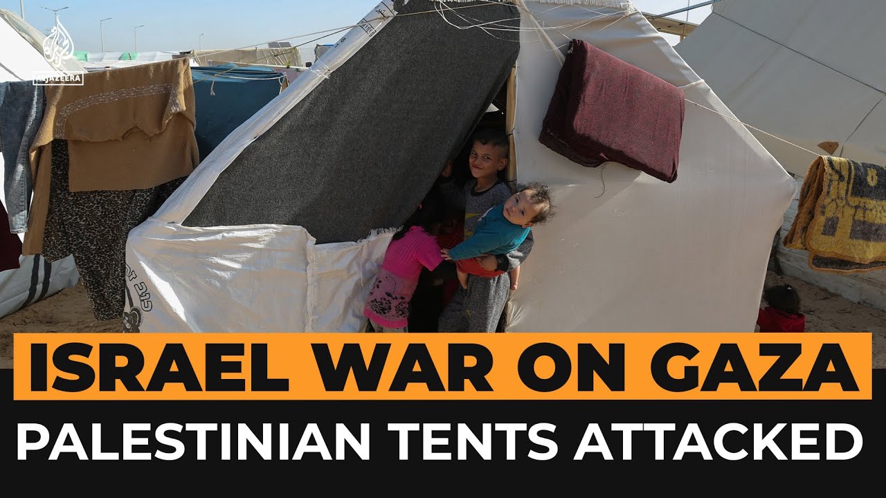Palestinians’ tents in Gaza offer no shelter from Israeli bombardment ...