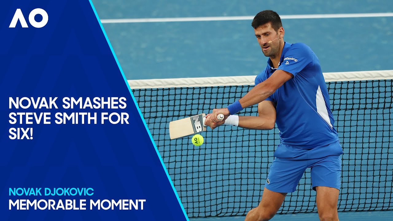 Novak Djokovic Smashes Steve Smith For Six! | Australian Open 2024 ...